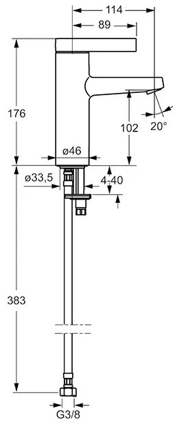 Hansa Umyvadlová stojánková páková baterie HANSALOFT bez výpusti 57532203