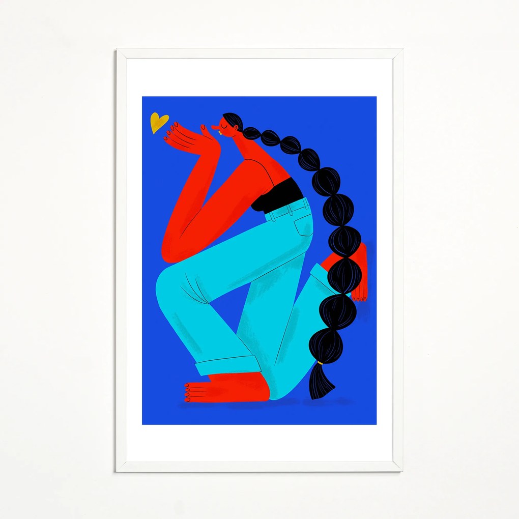 Alexandra Májová | Air kiss Rám: Bílý, Velikost: 30 x 20 cm
