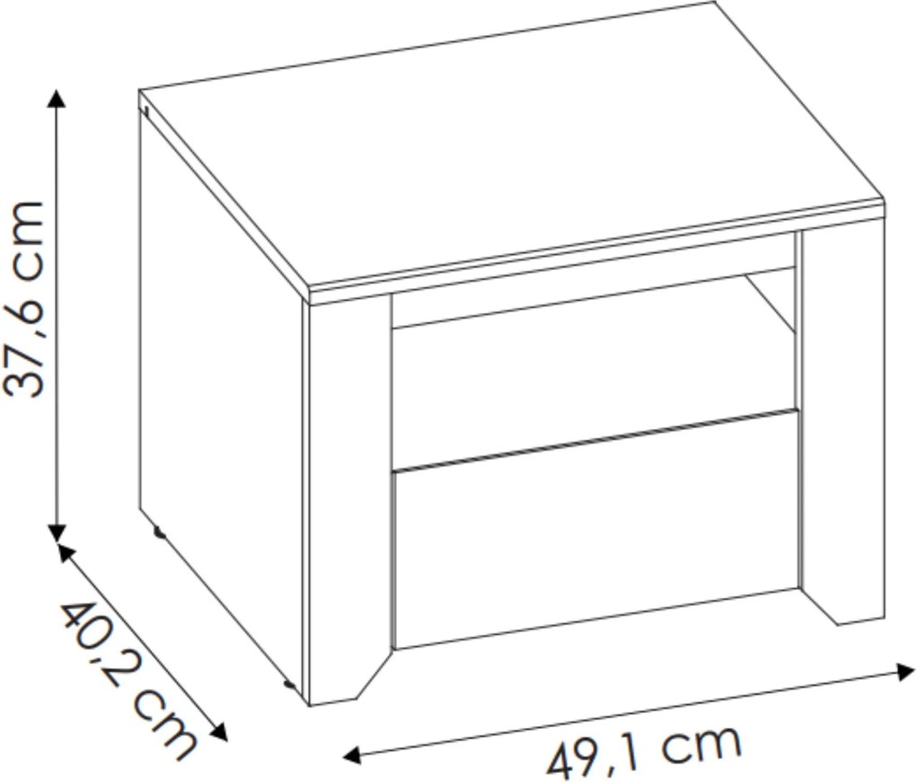 Sconto Noční stolek ANGEL 95 dub craft bílý