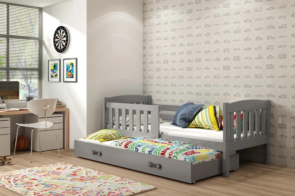 BMS Group Dětská postel s výsuvnou přistýlkou KUBUS grafit Velikost postele: 190x80 cm, Barva šuplíku: Bílá