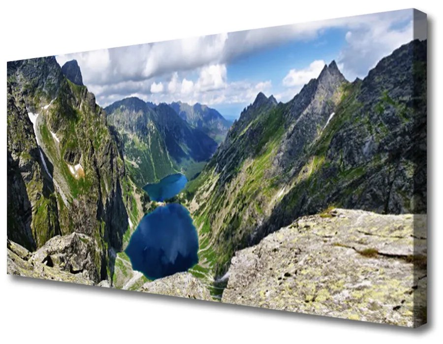 Obraz na plátně Hory Údolí Jezera Vrcholy 120x60 cm