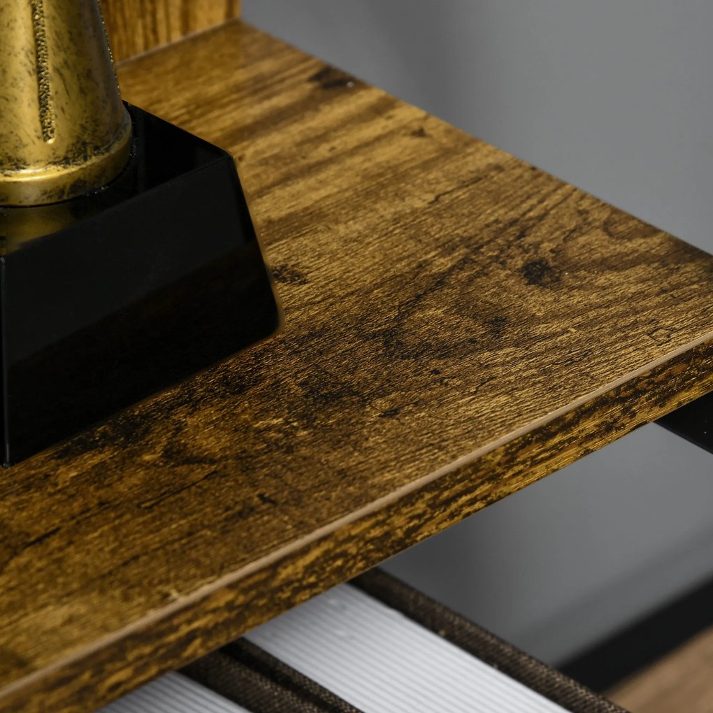 HOMCOM Knihovna v industriálním stylu, nakloněná, 5 polic, 70L x 35W x 150H cm