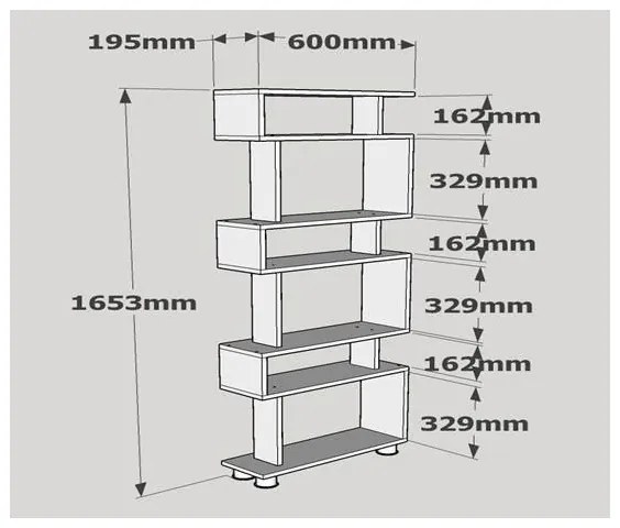 Knihovna BLOK 165x60 cm bílá/hnědá