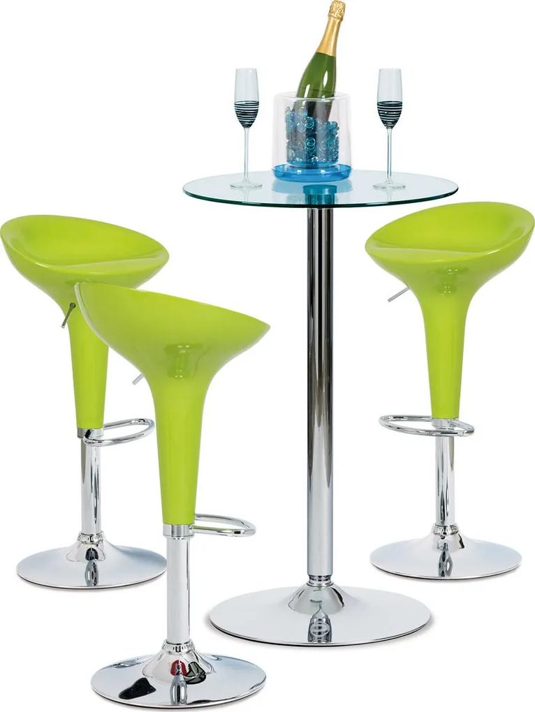 Autronic Barová židle AUB-9002 LIM, plast/chrom, zelená
