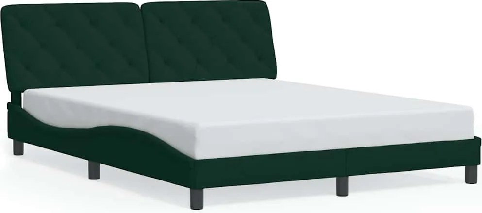 Rám postele bez matrace tmavě zelená 160 x 200 cm samet 3207932