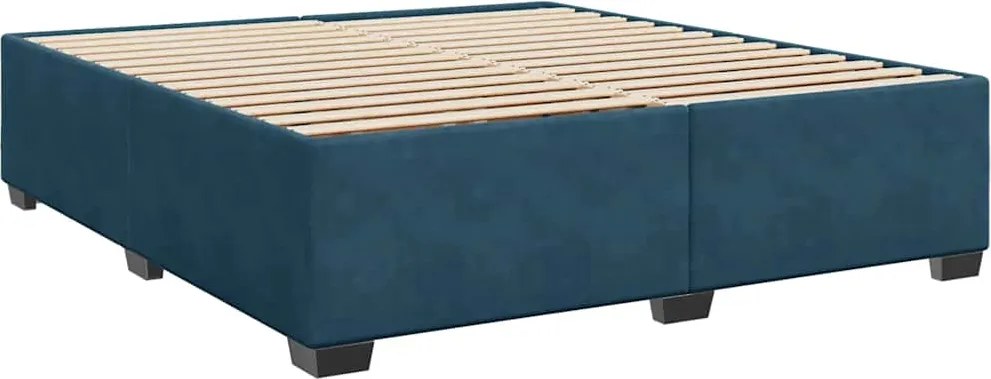 Box spring postel s matrací modrá 200 x 200 cm samet 3291000