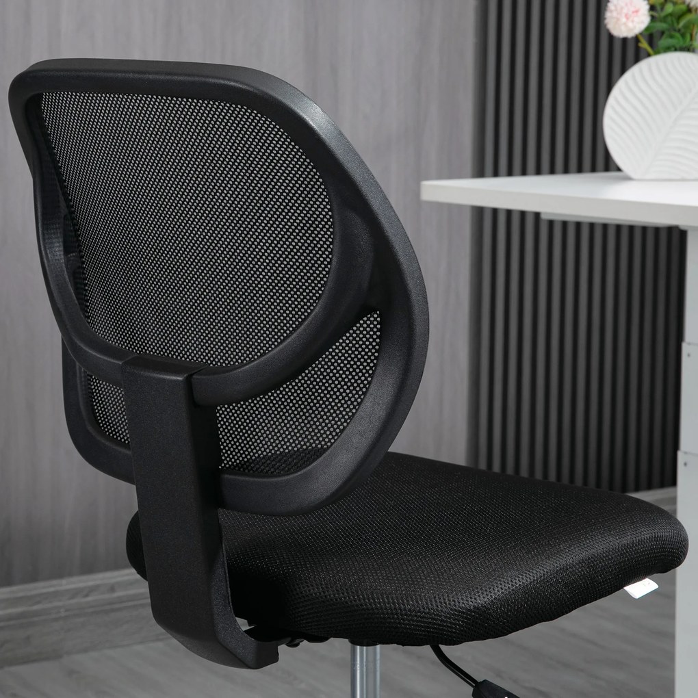 Kancelářská stojací židle Vinsetto, výškově nastavitelná ergonomická kancelářská židle, otočná židle s nastavitelnou opěrkou nohou, černá pro pohodln…