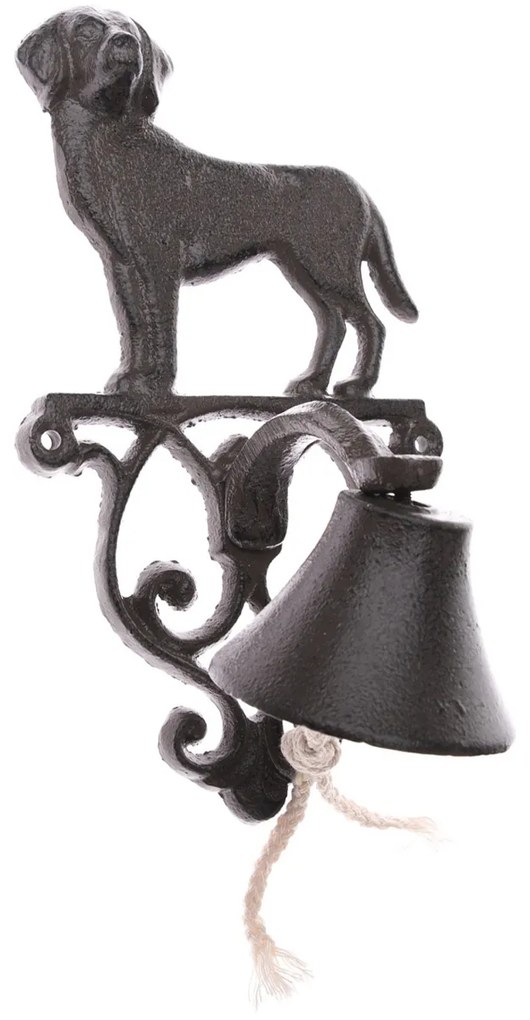 Litinový zvonek Iron dog, 14 x 24 x 12 cm