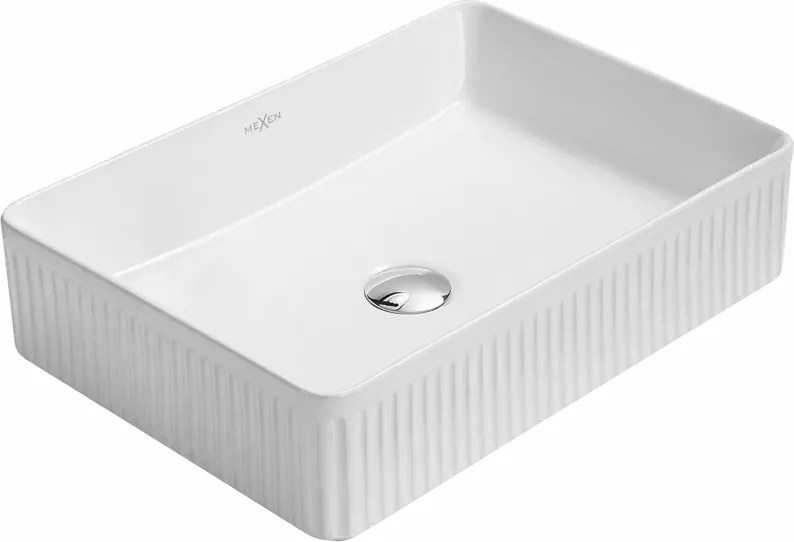Mexen Grovo umyvadlo na desku vroubkované 50 x 34 cm, bílá - 22305000
