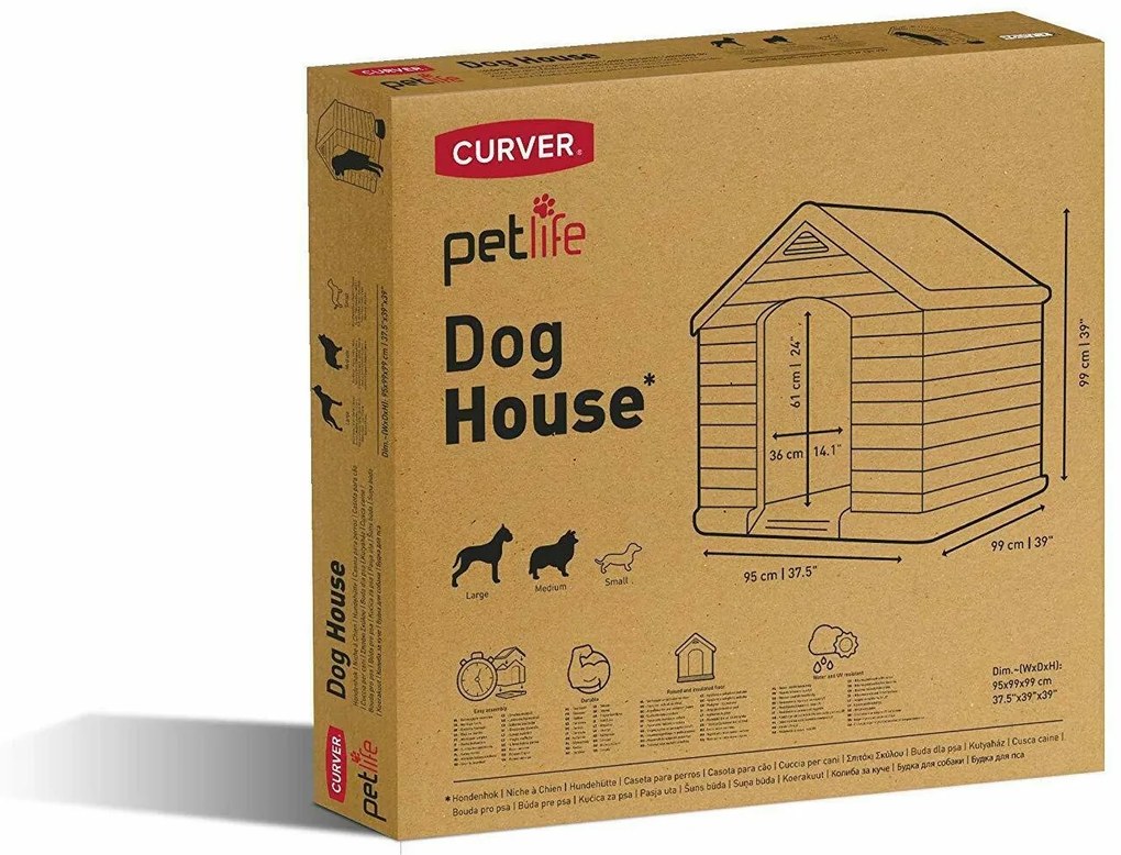 Bouda pro psy  Curver Dog House šedá