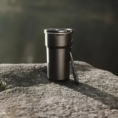 Vinga Parks černá / Sada hrnků / 4 ks / 200 ml / nerezová ocel