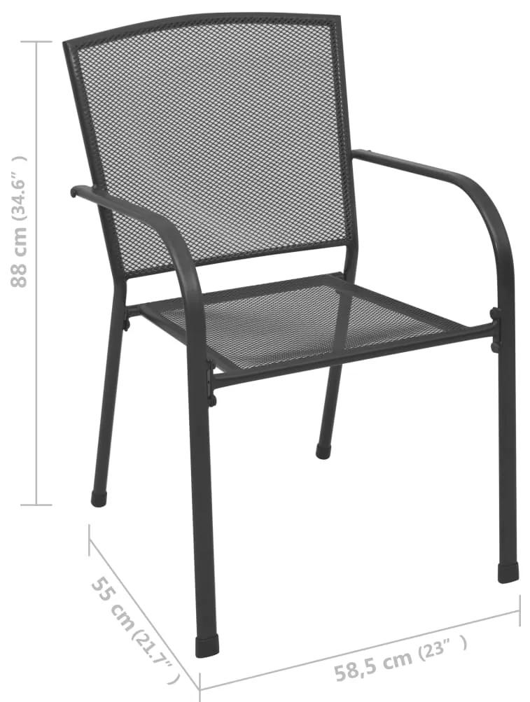 Zahradní židle 4 ks pletivový design antracitové ocel,  310154