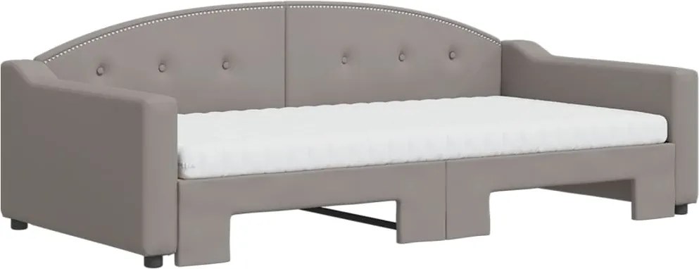 Válenda s přistýlkou a matracemi taupe 100 x 200 cm textil 3197556