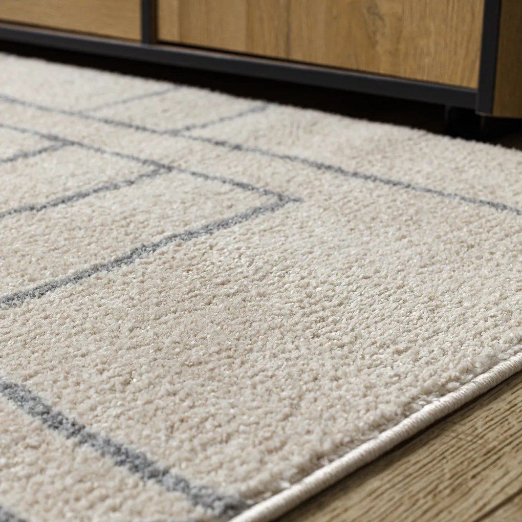 Dywany Łuszczów, Kusový koberec Fusion 0806 cream/l. grey, 240x330, bílá, kancelář