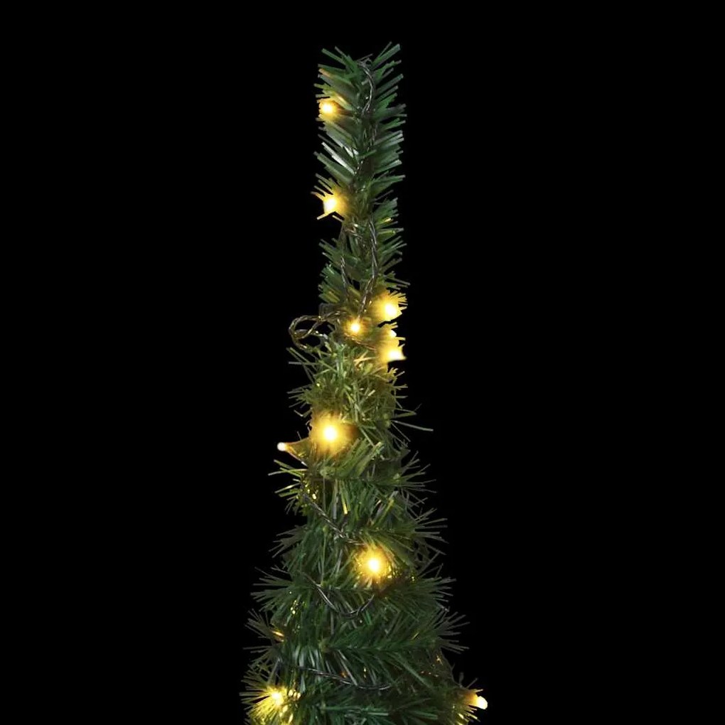 Pop-up umělý vánoční stromek s LED osvětlením zelený 210 cm 321525