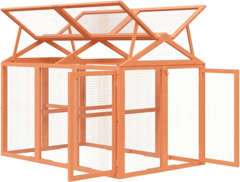 Výběh hnědý 141 x 94 x 104 cm masivní borové dřevo 172302