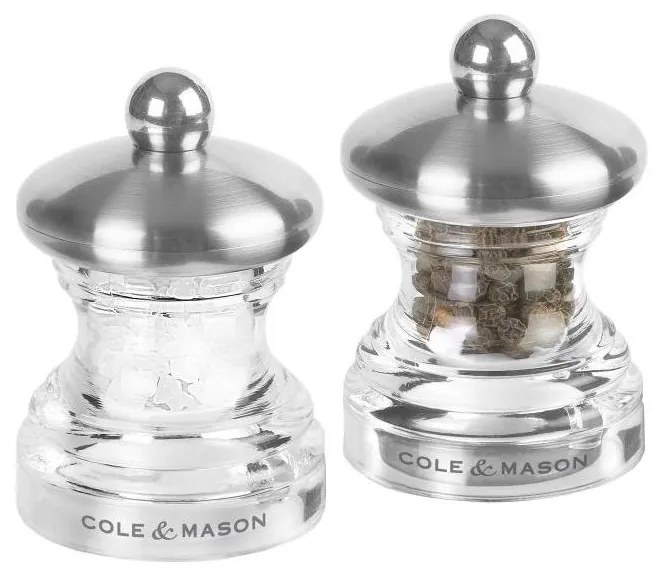 Cole&Mason | Cole&Mason - Sada mlýnků na sůl a pepř BUTTON 2 ks 6,5 cm | GG422