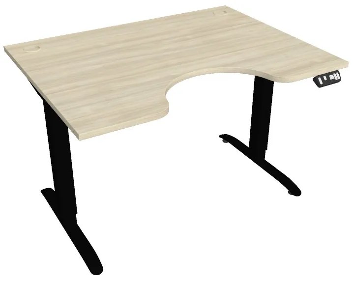 Hobis Motion Elektr. nastavitelný stůl 120x90 s pamětí - HOBIS ERGO MOTION MSE 2M 1200 Dekor stolové desky: akát, Barva kovové podnože: černá