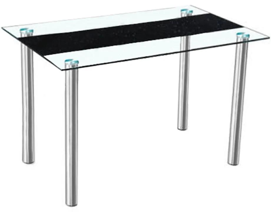 Jídelní stůl, ocel/sklo, 120x70 cm, ESTER