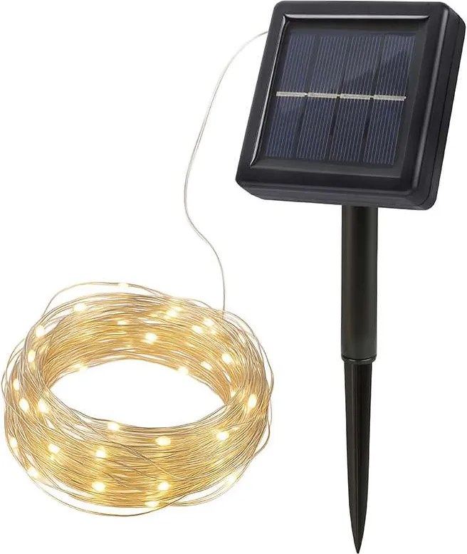 LED solární světelný řetěz WL919, černá