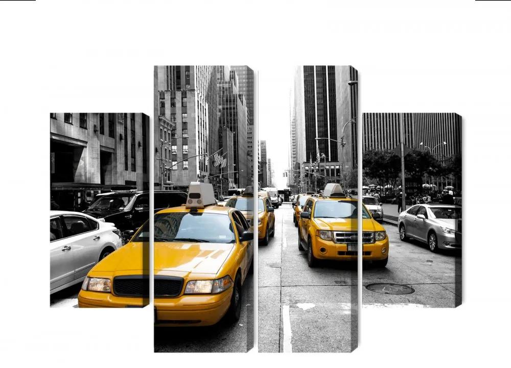 Vícedílný obraz Taxíky V New Yorku Nedostatek Nedostatek Plátno Canvas 160x120