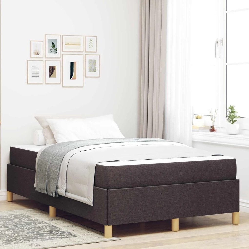 Rám postele Tmavě hnědá 120 x 200 cm textil 3398930