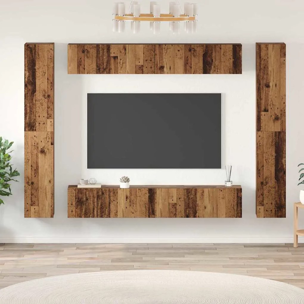 Sestava TV skříněk 10 ks Staré dřevo Kompozitní dřevo 3393150