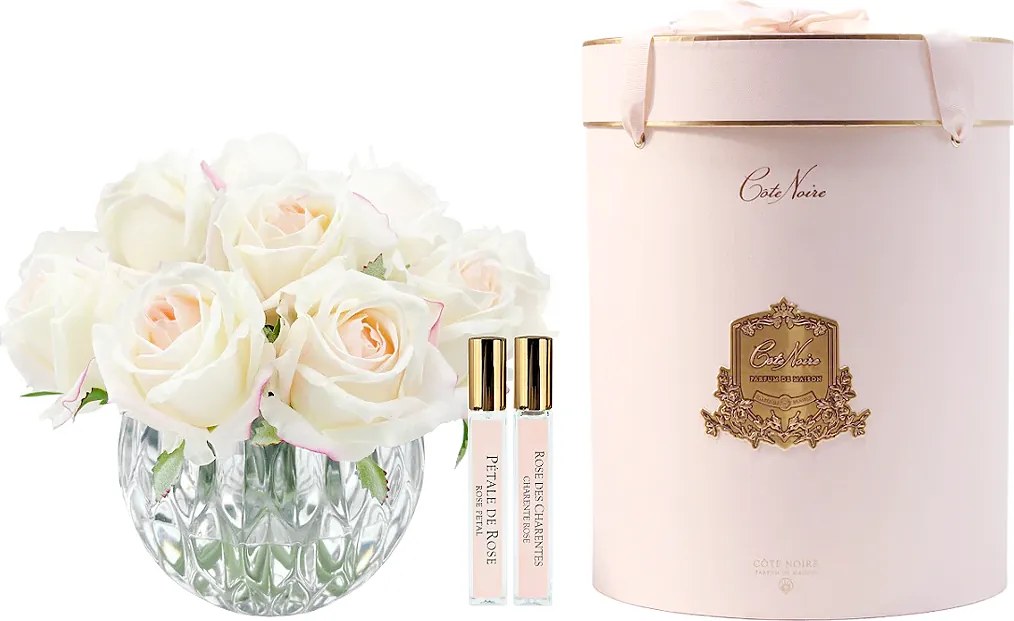 Côte Noire Luxury Round Bouquet kytice 13 parfémovaných růží Pink Blush