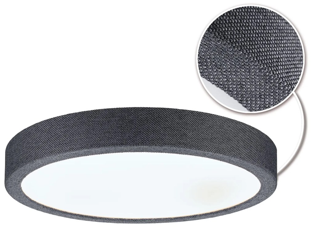 Paulmann 71055 Cosara, textilní stropní svítidlo s korónou, 15W LED 4000K, průměr 30cm, tmavě šedá, IP44