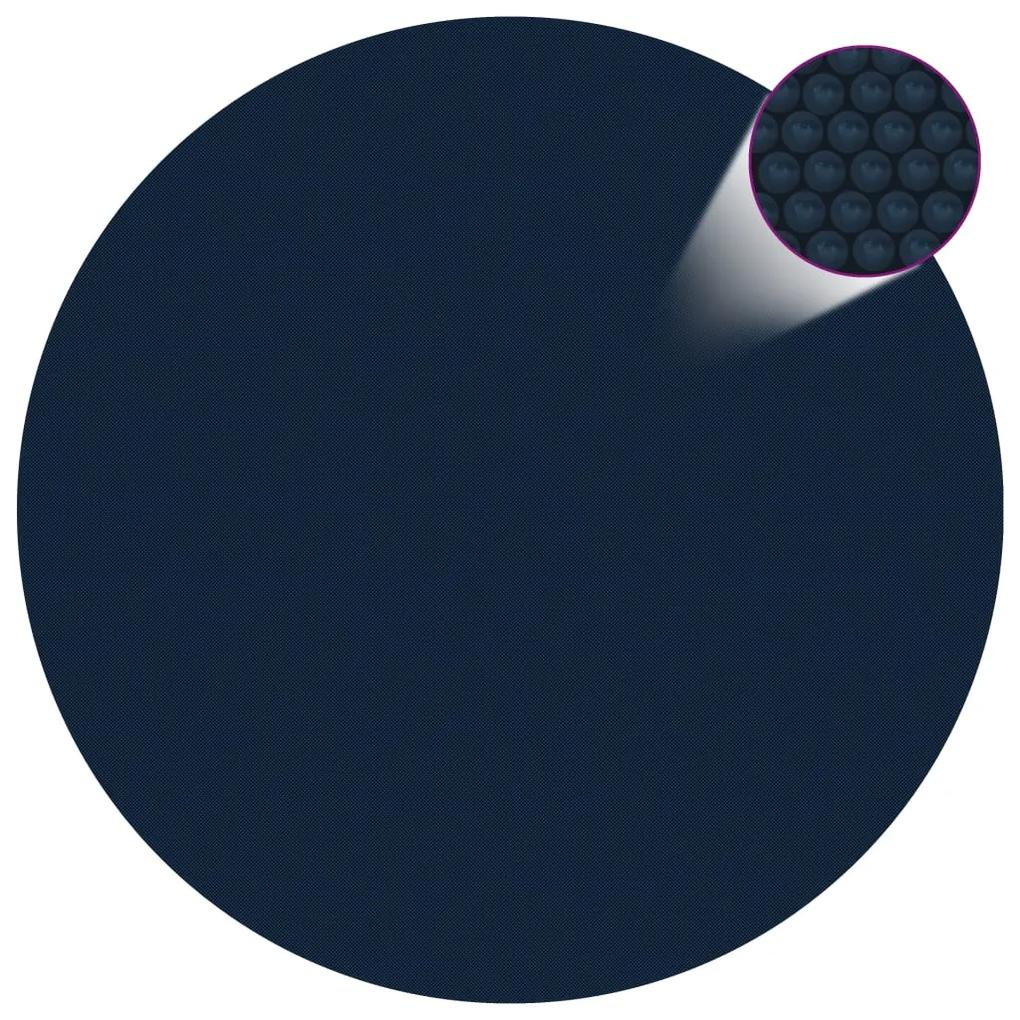 92979 vidaXL Plovoucí PE solární plachta na bazén 527 cm černo-modrá