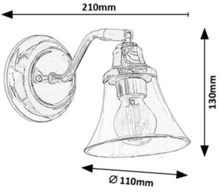 Rabalux 3207 - Koupelnová nástěnná lampa ANTOINE 1xE14/40W/230V IP44