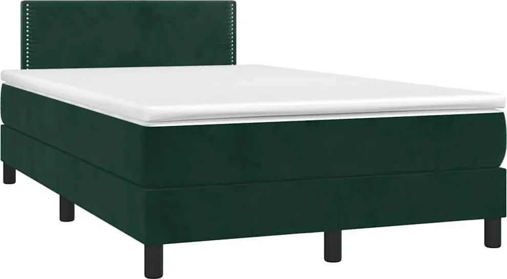 vidaXL Box spring postel s matrací a LED 120 x 190 cm samet [3270149] Barva: Růžová