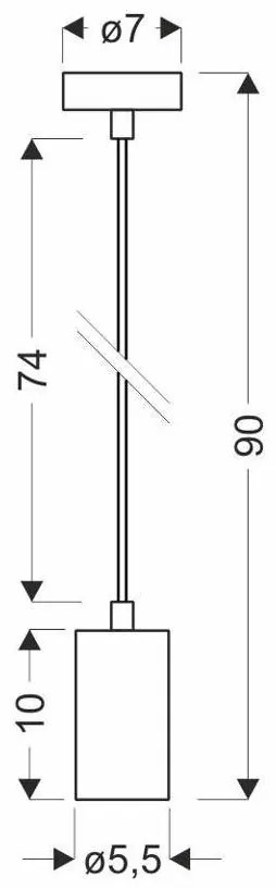 Černý závěsný lustr Tubo 10cm pro žárovku GU10  - Candellux