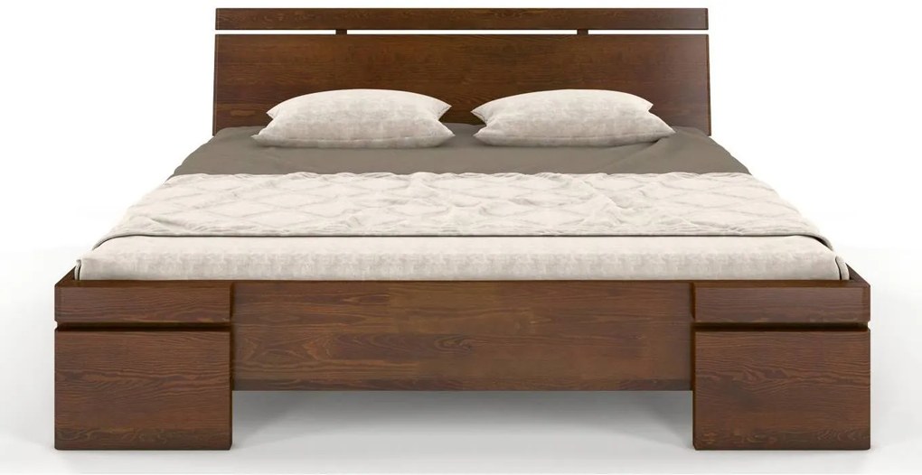 Prodloužená postel Sparta - borovice Odstín moření: Ořech, Rozměr: 140x220