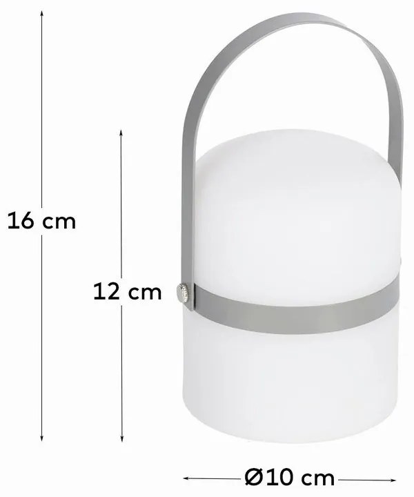 Šedá venkovní lampa Kave Home Janvir, výška 16 cm