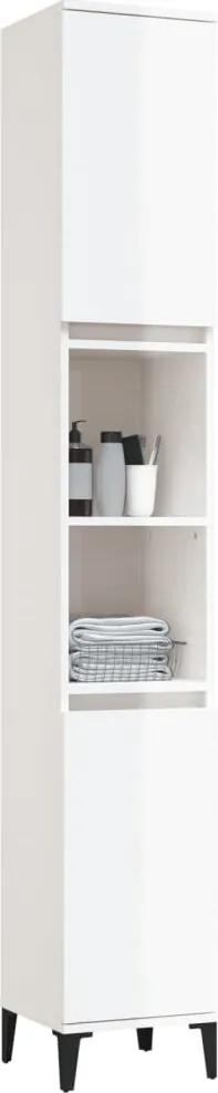 vidaXL Koupelnová skříňka 30 x 30 x 190 cm kompozitní dřevo [819798] Barva: Bílá