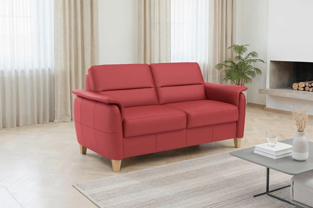 XXXLutz TŘÍMÍSTNÁ POHOVKA, červená, pravá kůže Sit & More - Pohovky - 0001440332C6
