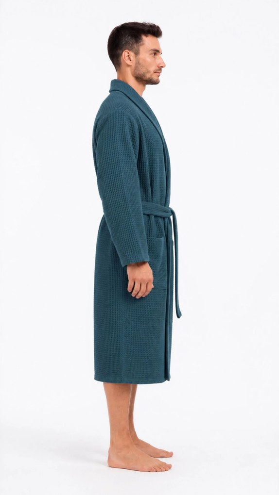 Unisex vaflový župan Vestis Saimaa petrolej - XL