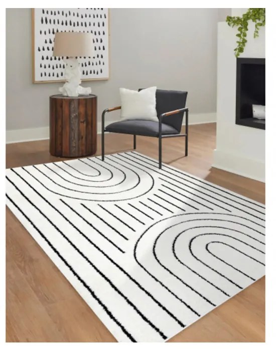 Kusový koberec Carpinus krémovočerný 120x170cm