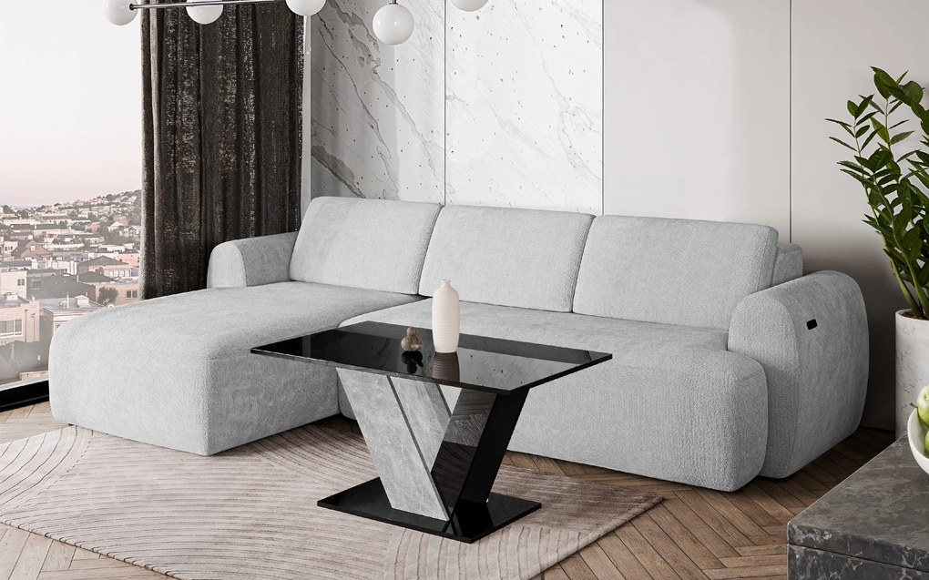 Prospero Konferenční stolek DUBAJ Kombinace barev: dubai coffee table bianco marble bílý lesk