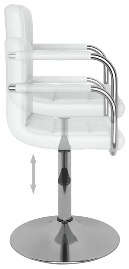 vidaXL Marketos Otočné jídelní židle 2 ks bílé umělá kůže