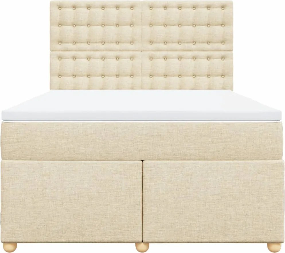 Box spring postel s matrací krémová 140x200 cm textil 3291322