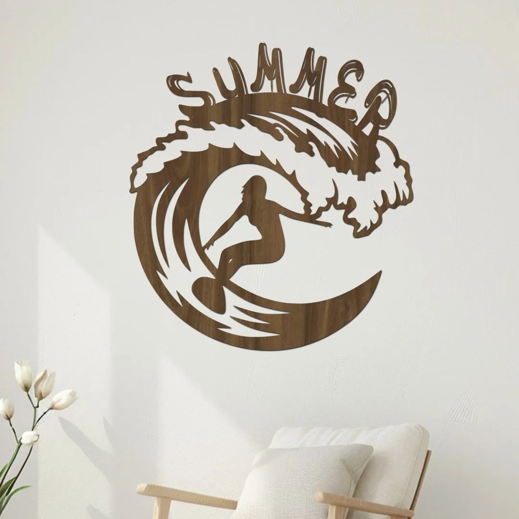 dřevo života Dřevěná dekorace SUMMER Zvolte rozměr (cm): 37x40, Zvolte barvu dekoru: Bílá