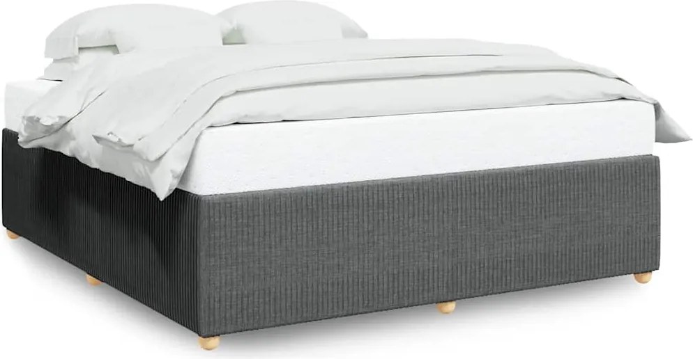 Rám postele bez matrace tmavě šedý 200 x 200 cm textil 3284964