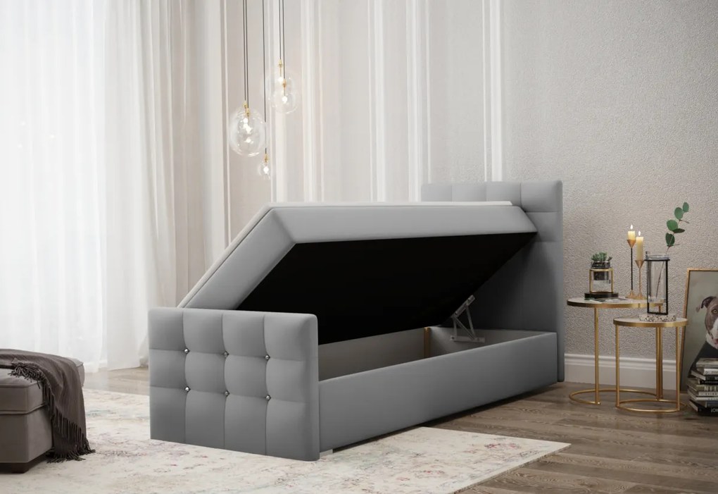 Čalouněná postel boxspring MARIN, 90x200, cosmic 100, pravá