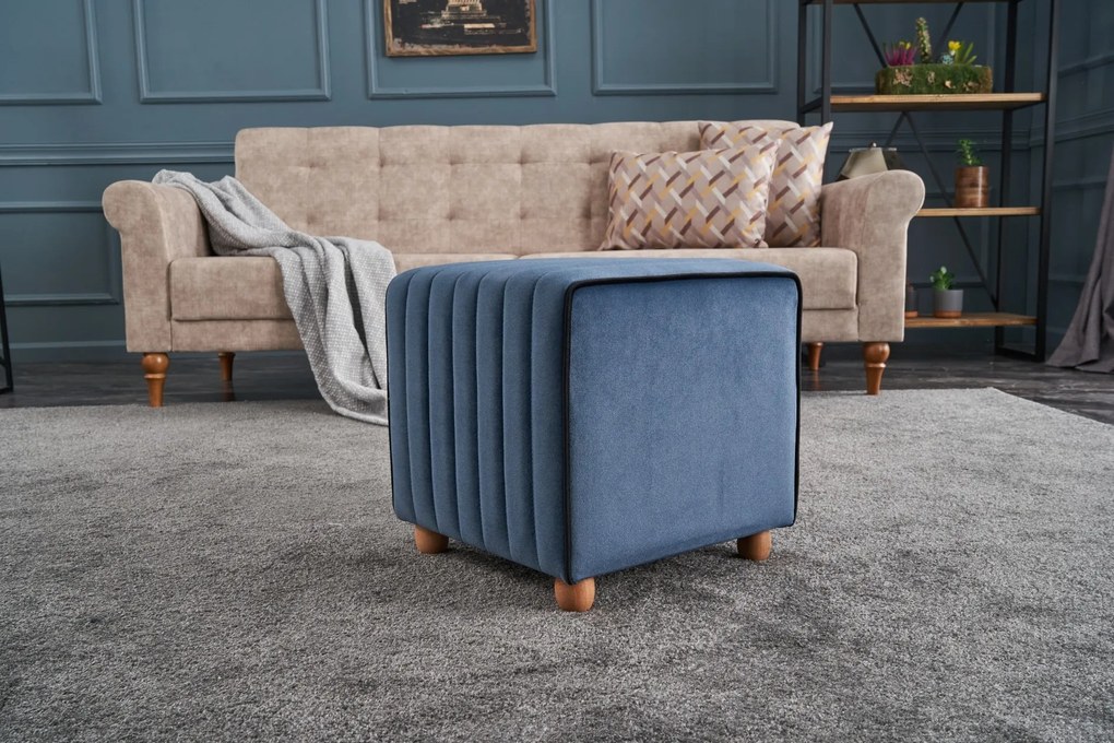 Atelier del Sofa Taburet Mona Puf - Blue, Modrá