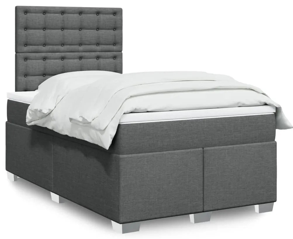 Box spring postel s matrací tmavě šedá 120x200 cm textil 3290470