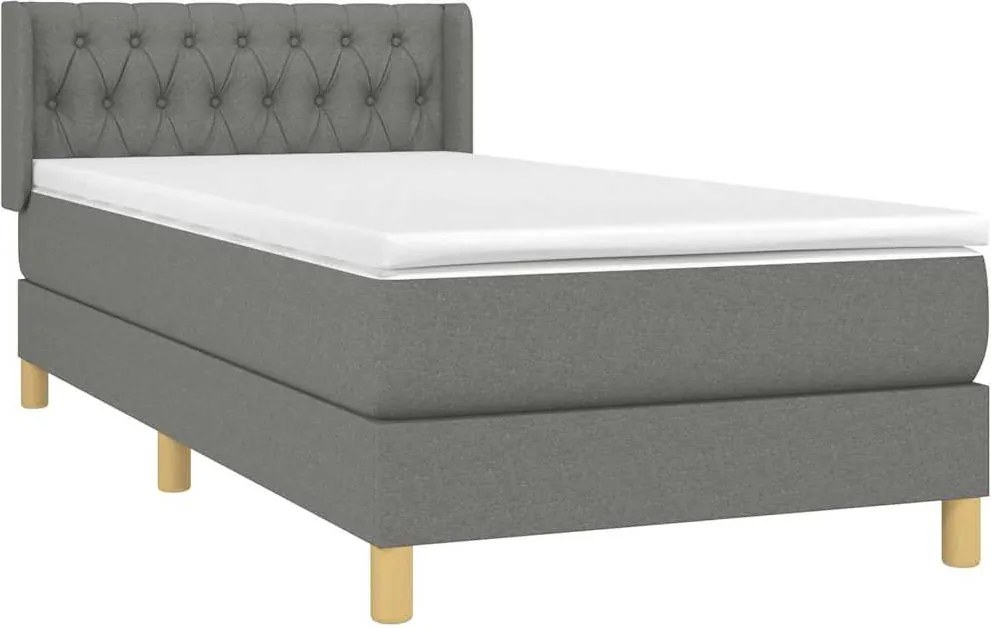 Box spring postel s matrací tmavě šedá 90x200 cm textil 3130482