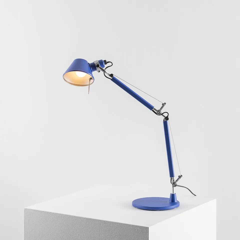Artemide AS01180056 Tolomeo Micro tavolo, modrá stolní lampa, 1x6W LED E14, 45+37cm