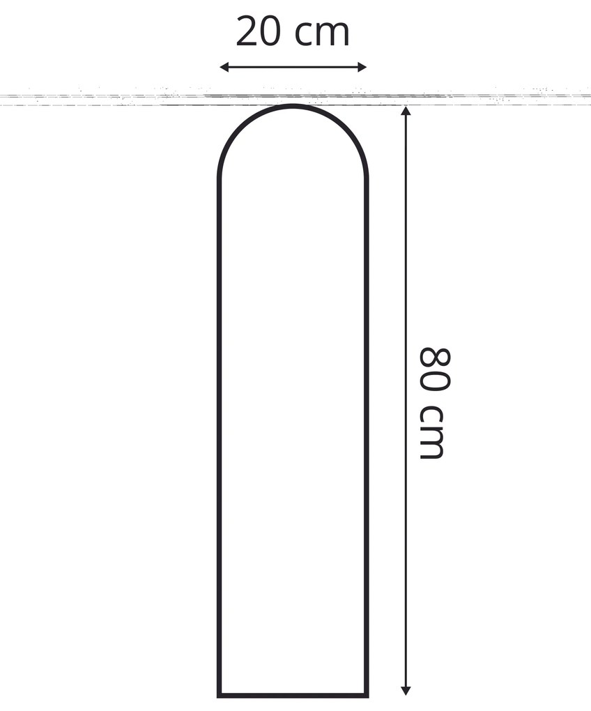 Čalouněný panel - Oblouk - 20x80cm Barva: Světle šedá